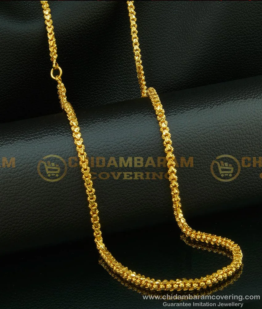 Buy Gold Plated Long Chain Heavy Thick Kumil Heart Design Chain Buy Online