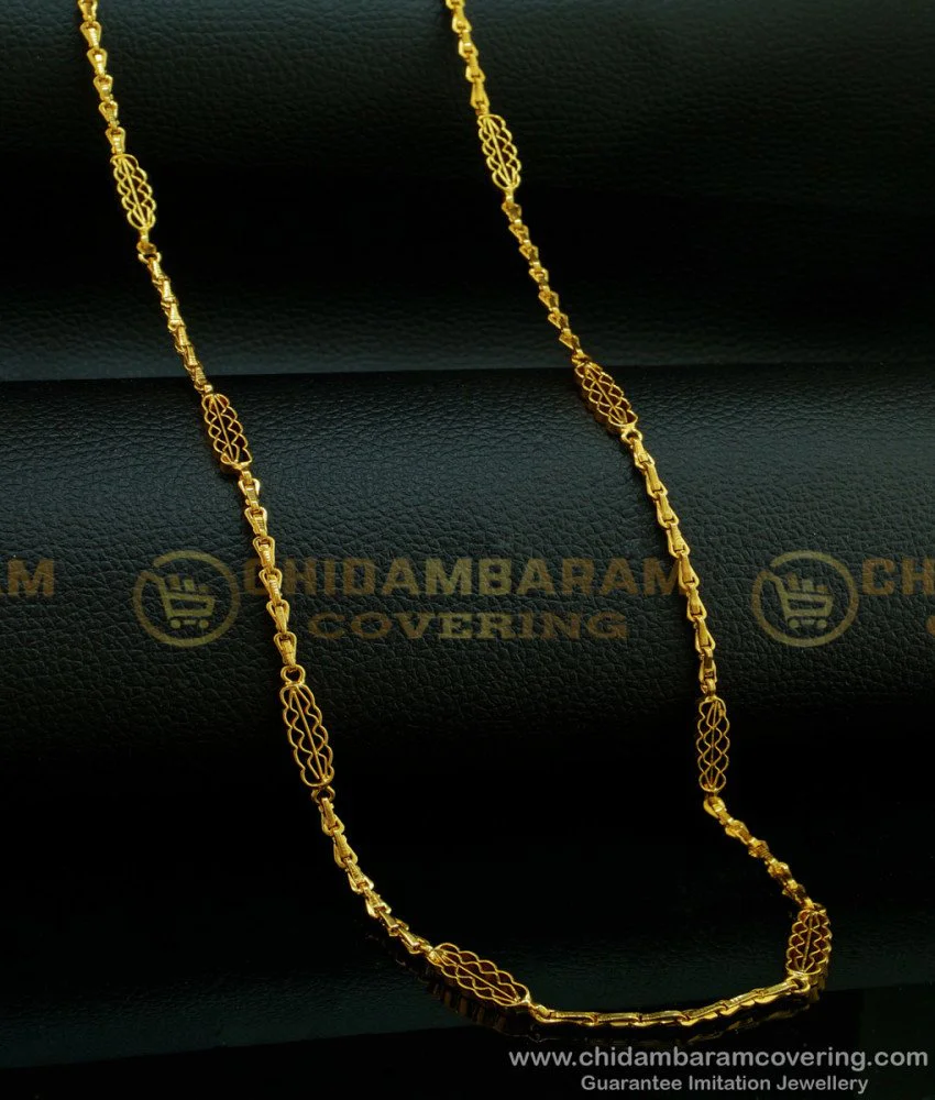 Buy One Gram Gold Plated Light Weight Poo Katta Mugappu Model Chain Buy ...