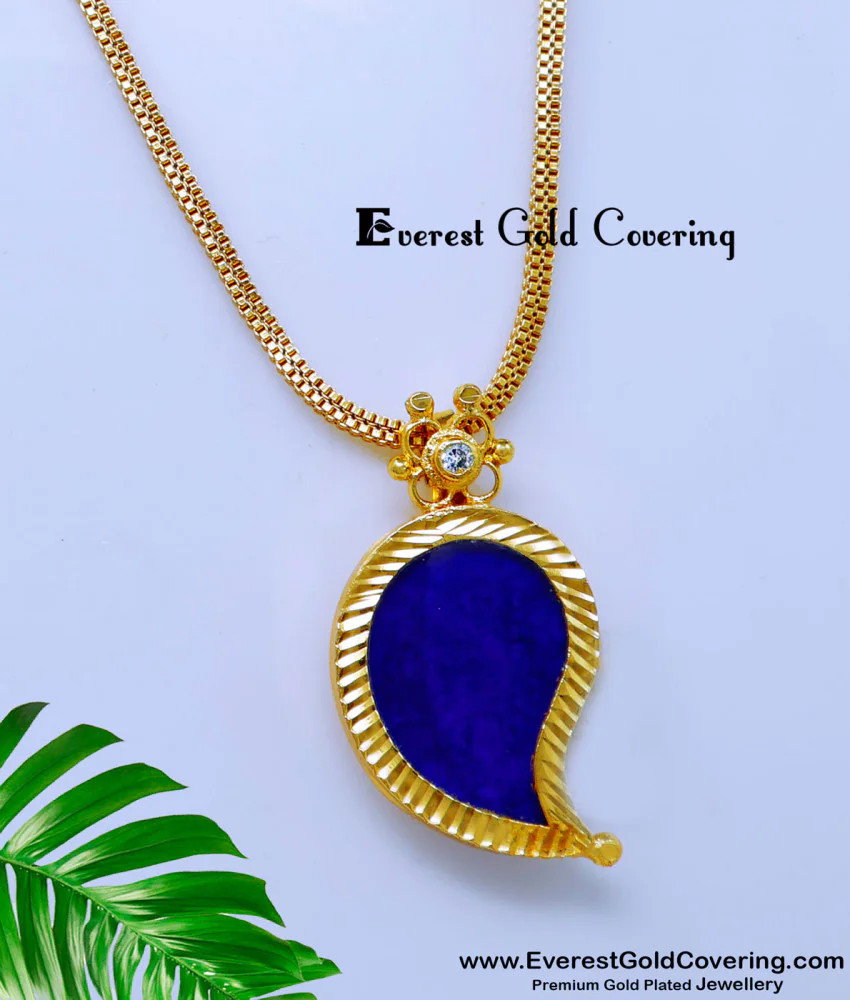 Buy 1 Gram Gold Chain with Single Palakka Manga Pendant