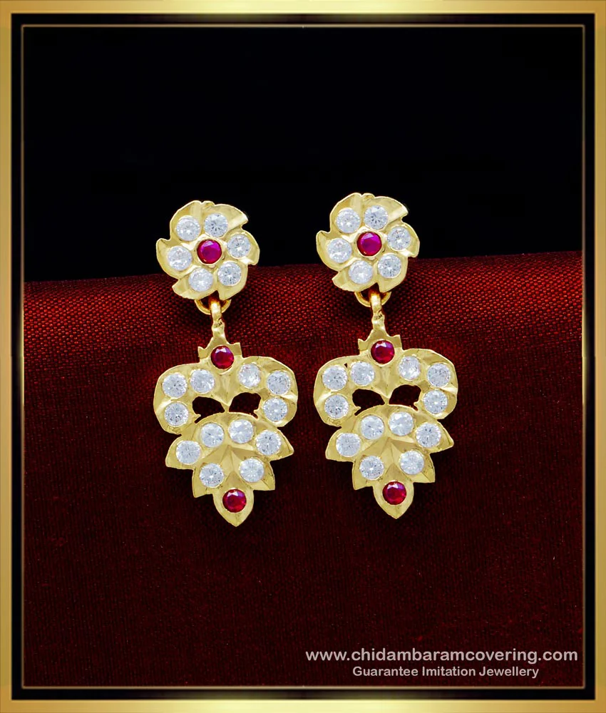 Buy Traditional Gold Design Stone Impon Kammal Earrings