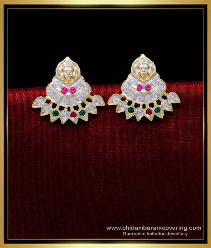 Buy South Indian Gold Earrings Tops Design for Female
