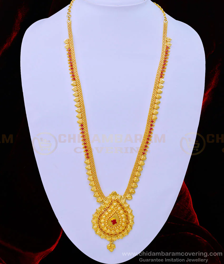 Buy Beautiful Ruby Stone Mango Pendant Haram Design South Indian ...