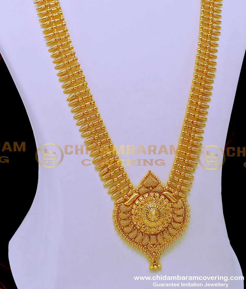 Buy Traditional Gold Design Net Pattern Mullapoo Long Haram Online