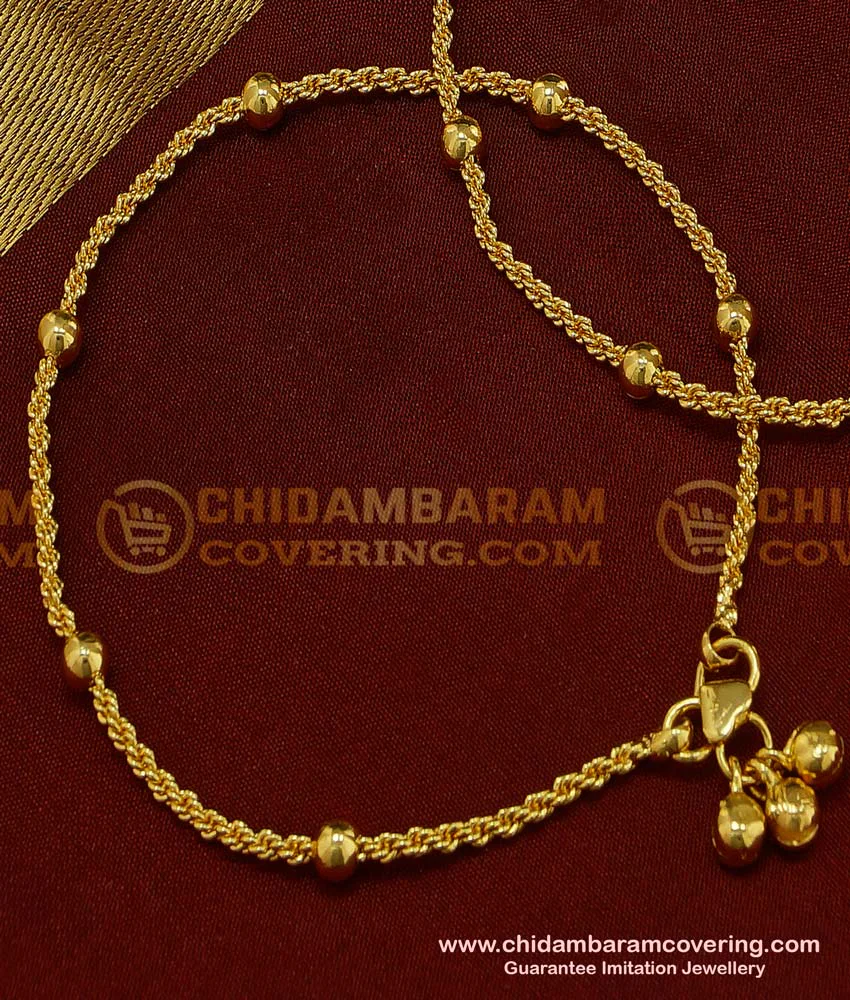 Buy Trendy Light Weight Indian Daily Wear Ball Chain Anklet Design for ...