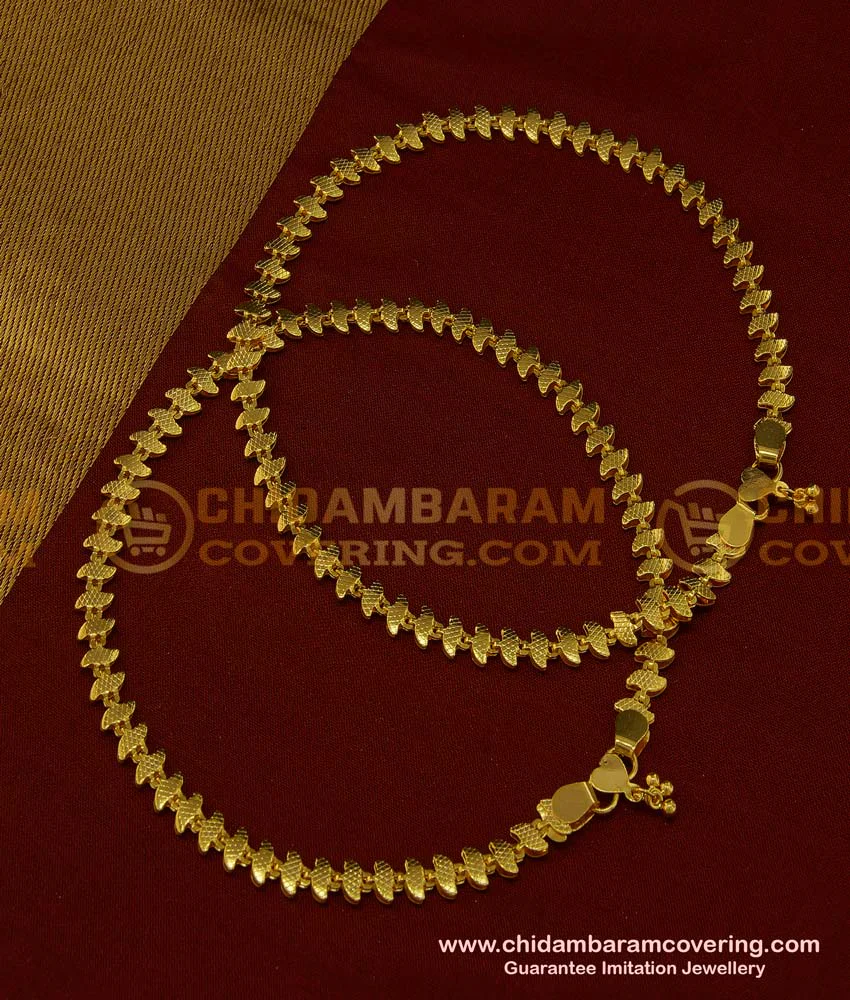 Buy Anklet Design in Gold Collections Thick Designer Payal Buy Online