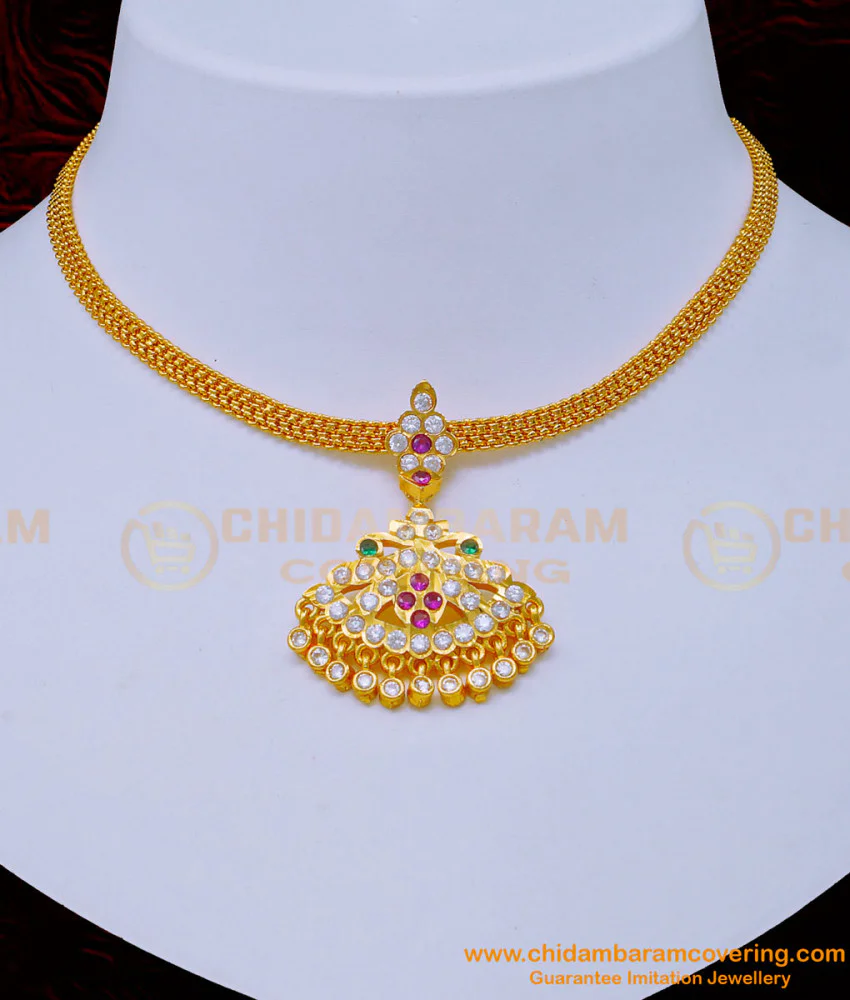 Buy Attractive Simple Light Weight Gold Covering Impon Attigai Necklace ...