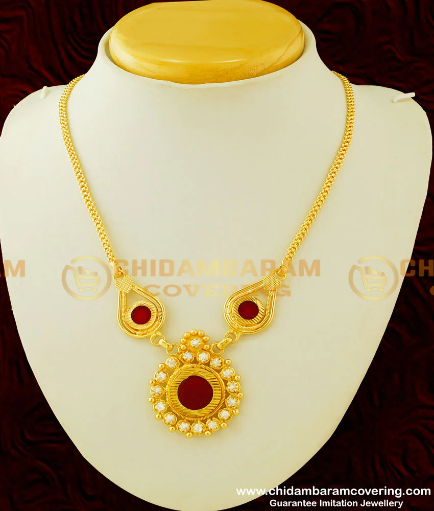 Buy Beautiful Kerala Style White Stone Palakka Necklace Artificial ...