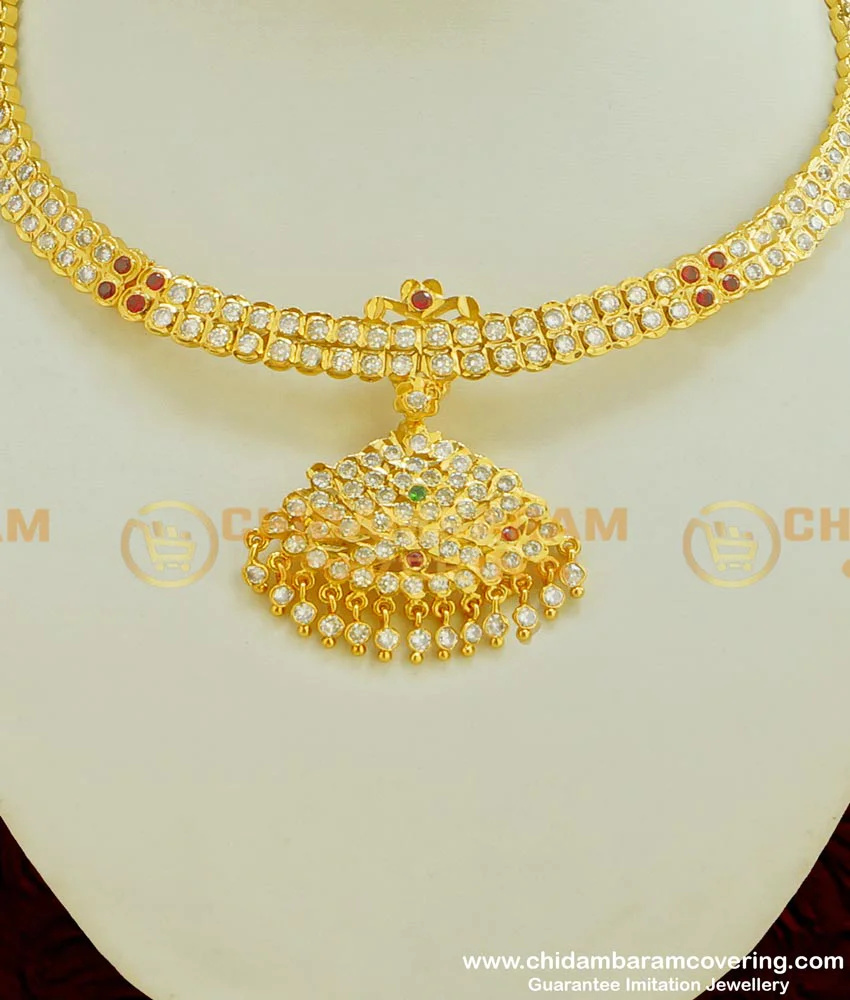 Buy Bridal Wear Impon Full Stone Attigai Gold Model Design for Wedding