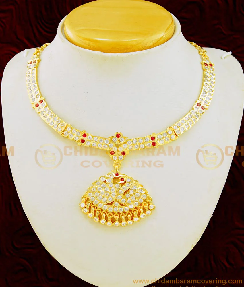 Buy First Quality Getti Metal Gold Attigai Design Full Stone Swan ...