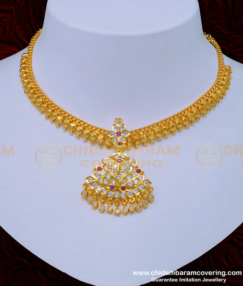 Buy Traditional Gold Attigai Design Impon Necklace South Indian ...