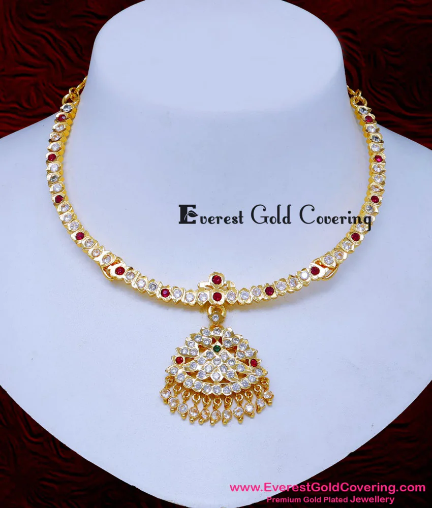 Buy Traditional White and Ruby Stone Old Attigai Design