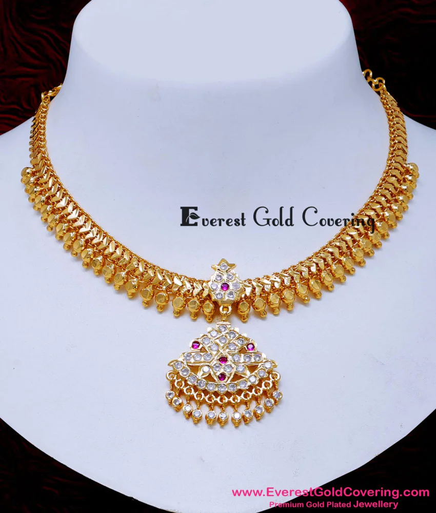 Buy Gold Look Old Model Attigai Necklace Design for Wedding