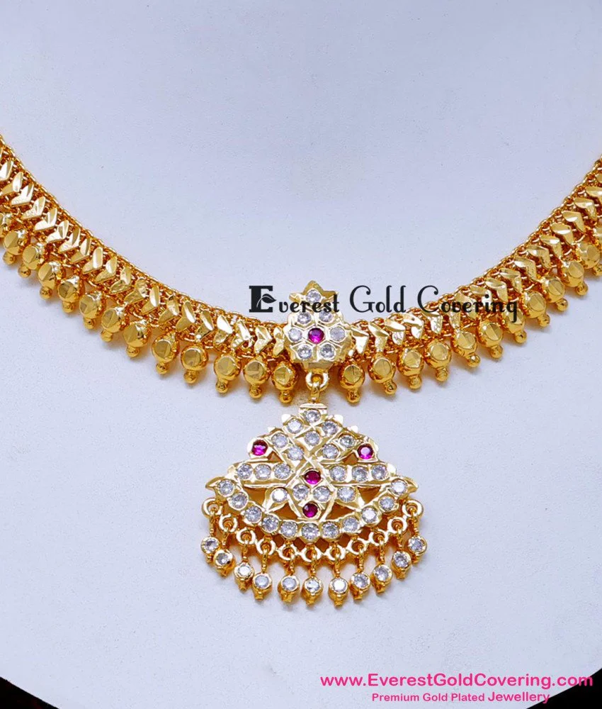 Buy Gold Look Old Model Attigai Necklace Design for Wedding