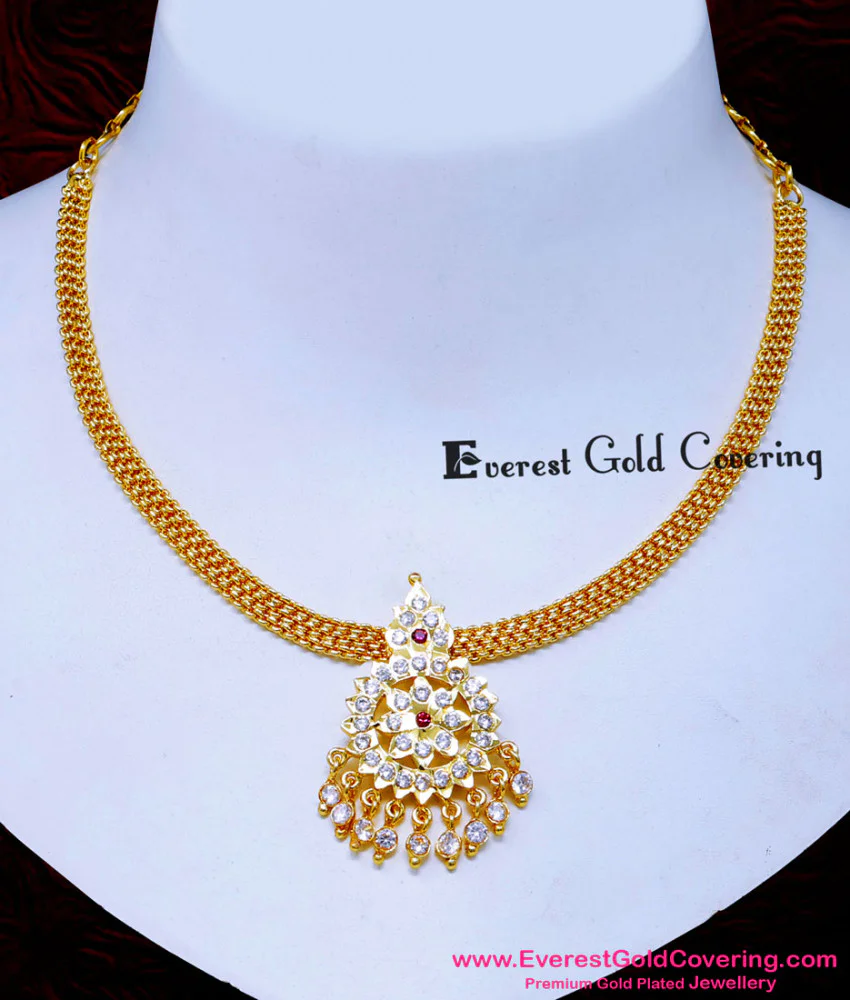 Buy Traditional Simple 24k Gold Plated Attigai Necklace