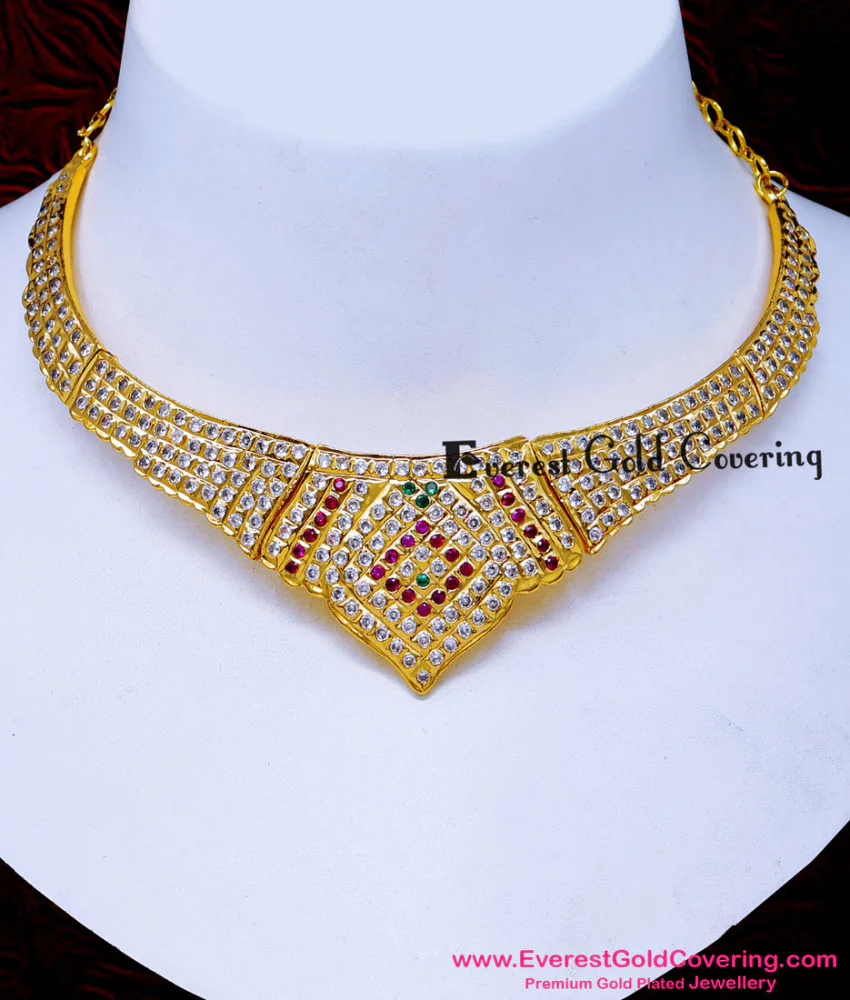 Buy Wedding Gold Necklace Design Impon Stone Attigai